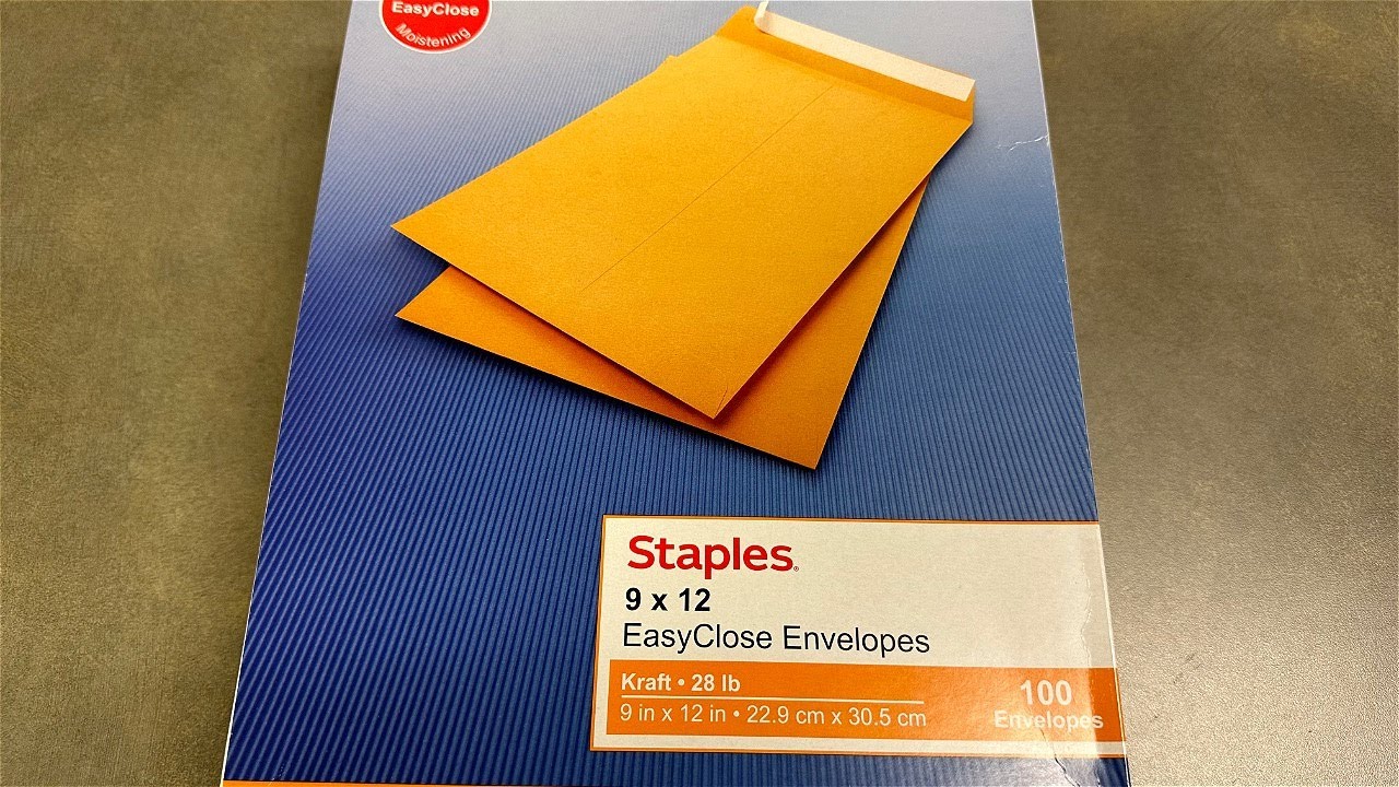 Staples 9x12 EasyClose Manilla Envelopes - YouTube