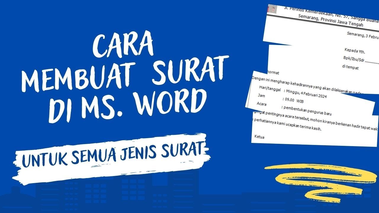 Cara Membuat Surat di Ms Word untuk Pemula dengan Mudah - YouTube