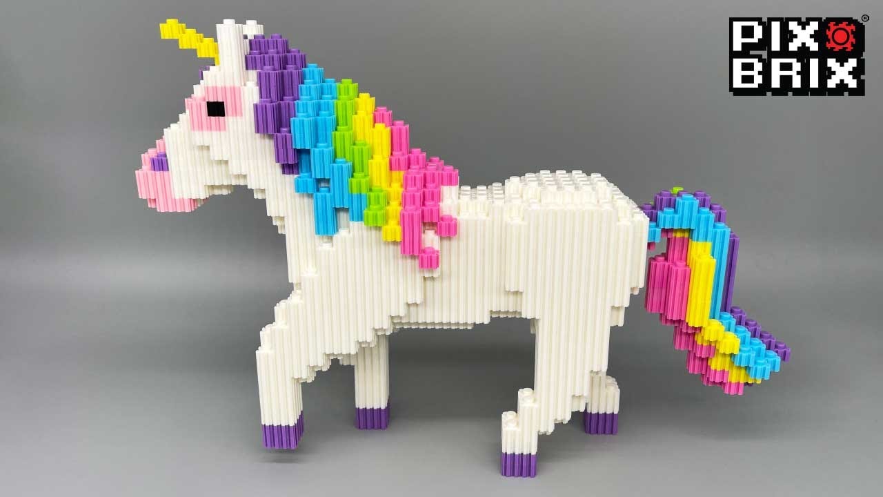 RAINBOW UNICORN 3D figure - Pix Brix Instructions - YouTube