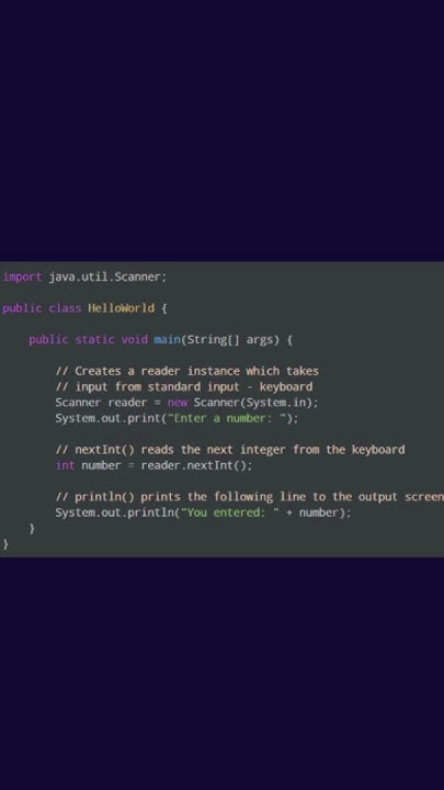 Java Program to Print an Integer entered by an user #shorts - YouTube