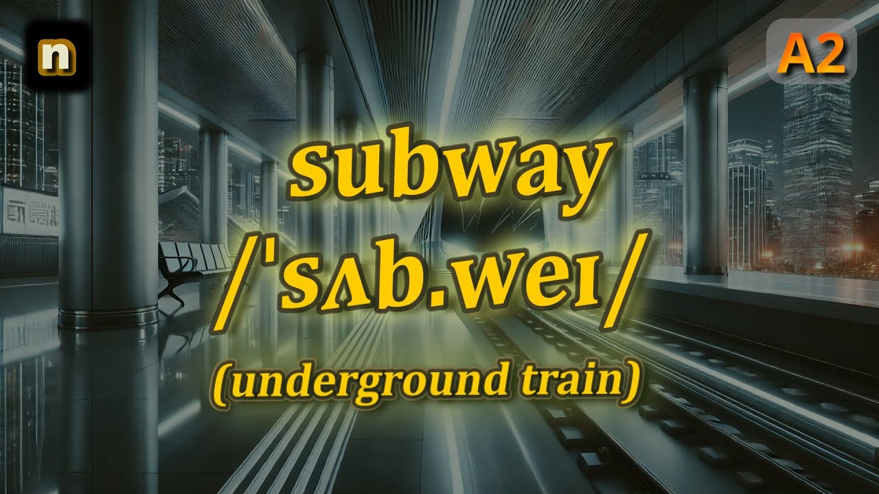 [n] Subway meaning (underground train) with 5 examples - YouTube