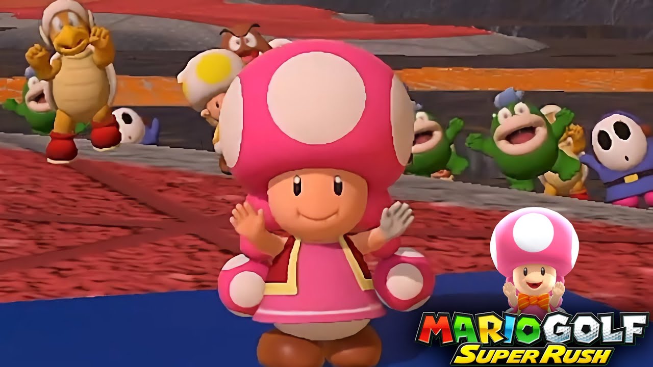 Mario Golf Super Rush Toadette Vs Bowser at Bowser Highlands - YouTube