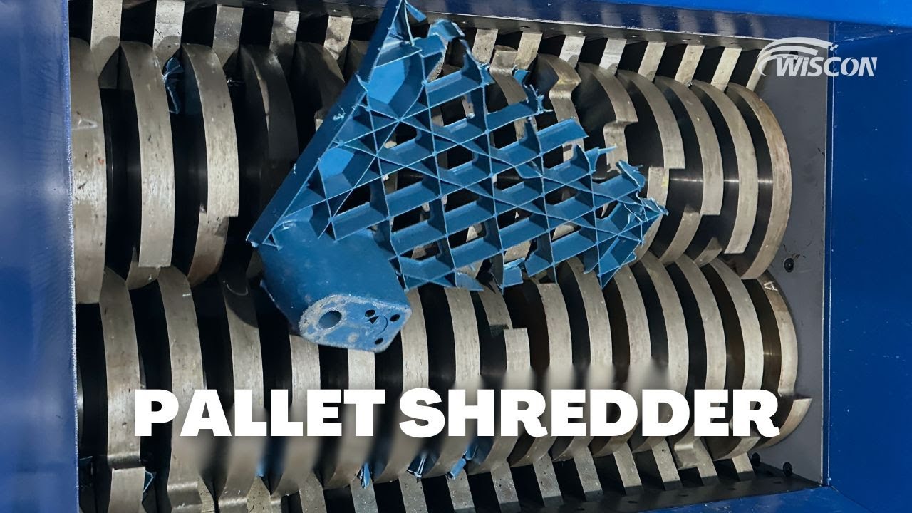 Watch Plastic Pallet Get Crushed by Powerful Shredding Machine - YouTube