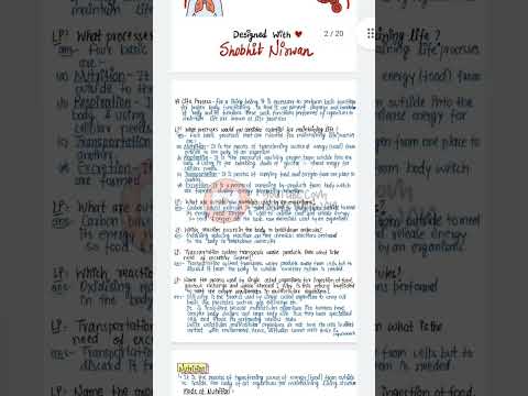 | Life Process handwritten notes class 10 by Shobhit Nirwan | # ...