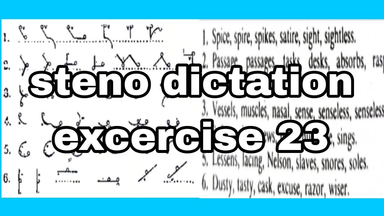 steno dictation excercise 23 ll Pitman shorthand - YouTube