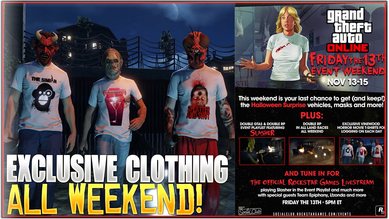 GTA 5 Online: *NEW* Friday the 13th Weekend Event! | (FREE Exclusive ...