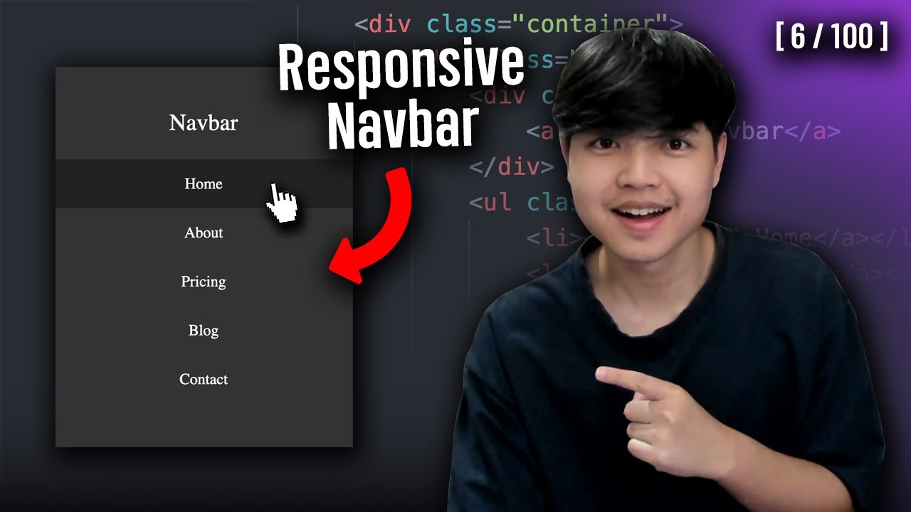 เรียนรู้การสร้าง Navbar ด้วย HTML & CSS | [ 6-100 ] 👨‍💻💯 - YouTube