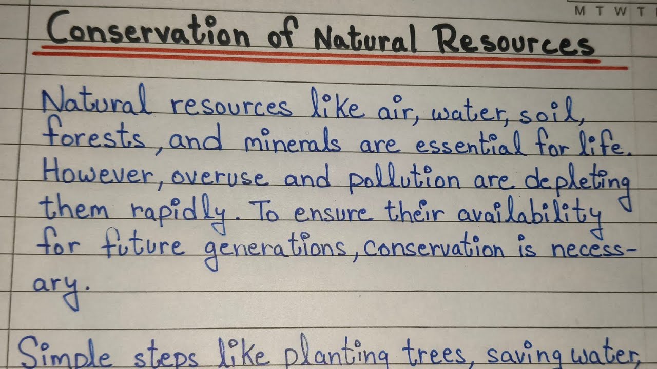 Conservation of natural resources essay in english | Essay Writing ...