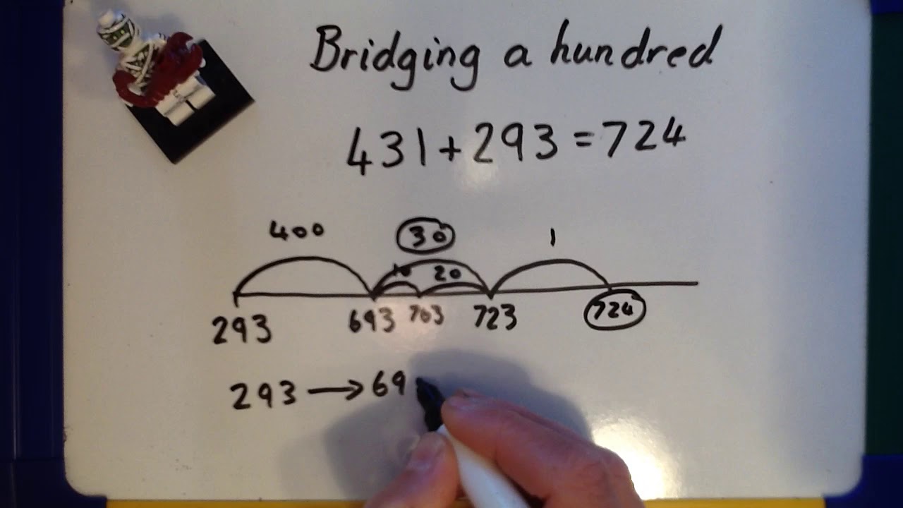 Adding 3 dig nos 3 bridging a hundred - YouTube