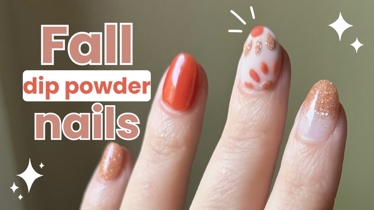 Fall Dip Powder Nail Art Design - YouTube