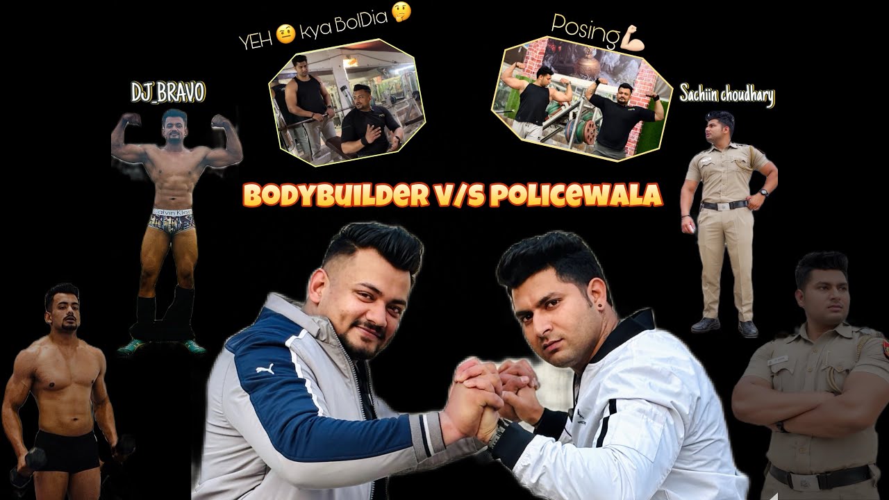BODYBUILDER V/S POLICEWALA🚨||A Great Workout with handsome Delhi police ...