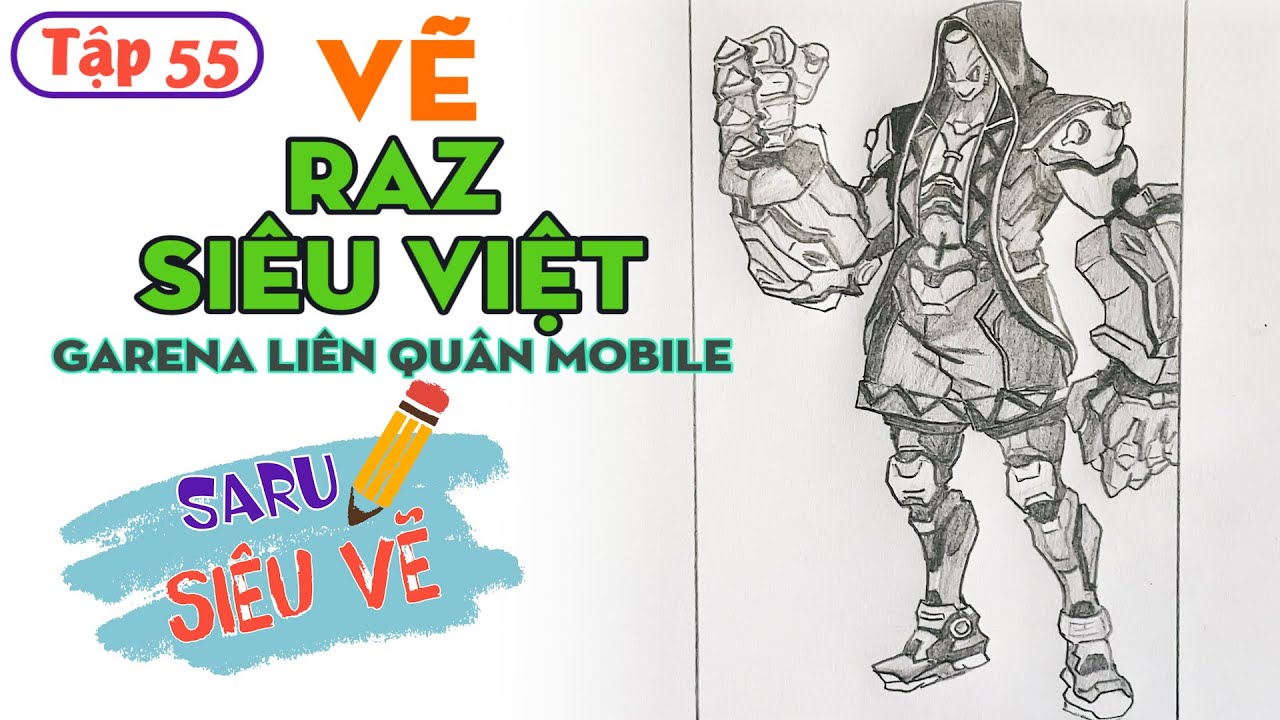 Vẽ RAZ SIÊU VIỆT Game Liên Quân Mobile | How To Draw Raz Cybercore ...