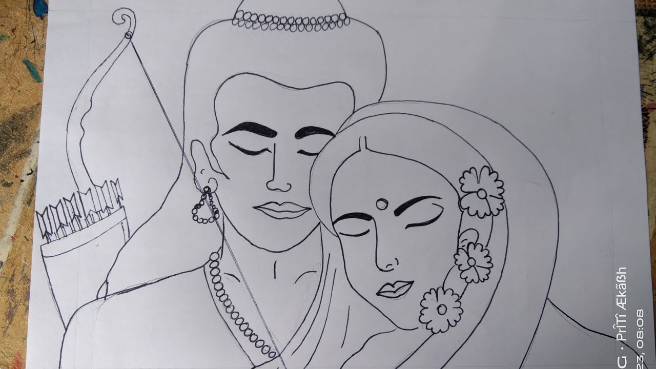 How to draw Ram Siya ️#drawing #coluring #easy - YouTube