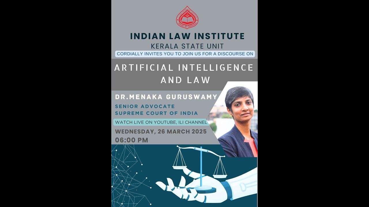 Sr. Adv. Menaka Guruswamy on Artificial Intelligence and the Law - YouTube