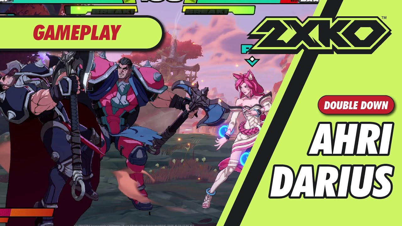 2XKO - Ahri Darius Double Down Gameplay [Bot Level 5] - YouTube