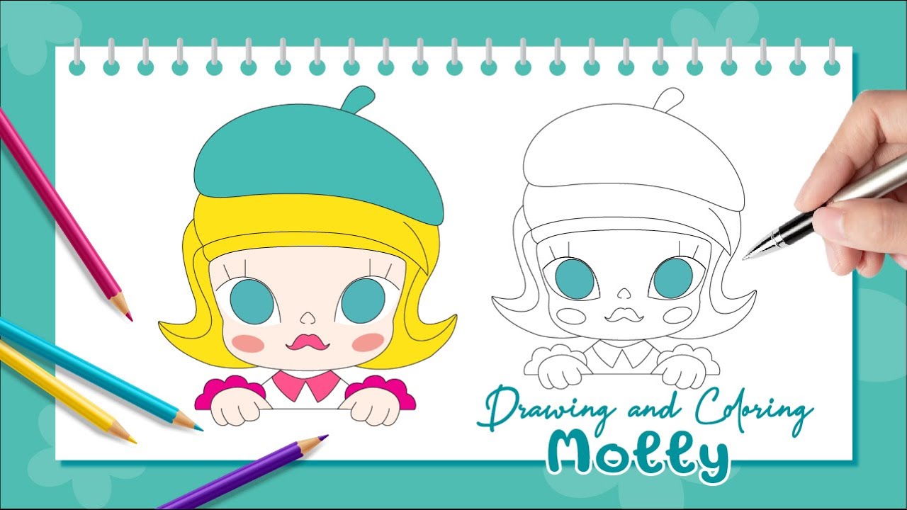 How to Draw Molly Easy Drawing and Coloring Step by Step | POP MART ...