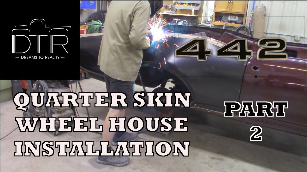68 OLDS 442 Quarter skin Installation DTR Automotive - YouTube