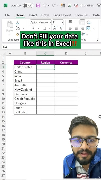 Don T Fill Data In Excel‼️instead Use Amazing Function Exceltips Exceltricks Excel Shorts