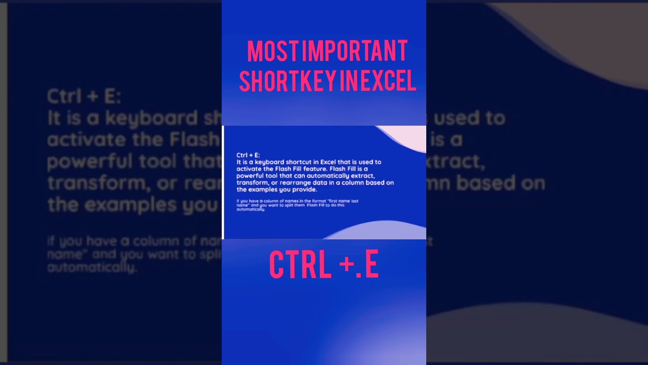 Most Important Shortcut In Excel shorts YouTube Most Important Shortcut In Excel shorts YouTube