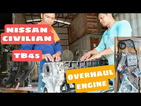 NISSAN CIVILIAN TB45# Overhaul Engine 6cylinder//New cylinder head ...