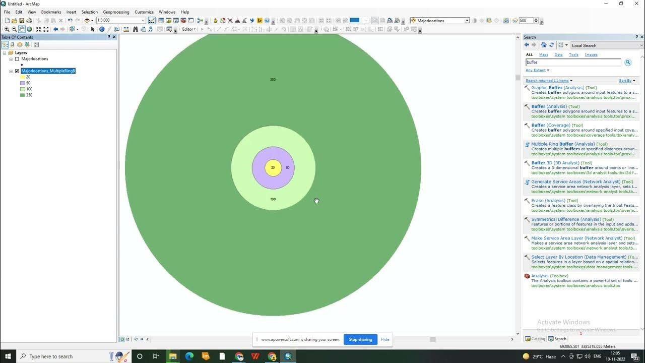 How do I create a buffer around points in Arcgis. - YouTube