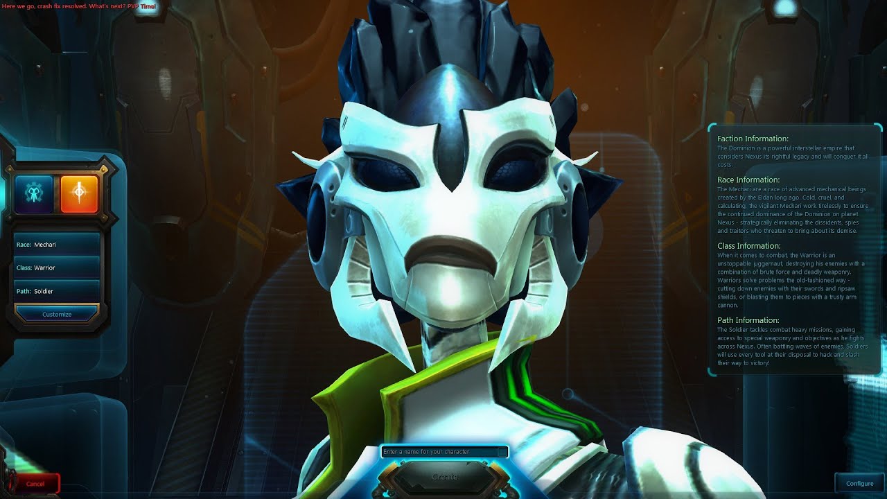 Wildstar Mechari Female Character Creation - YouTube