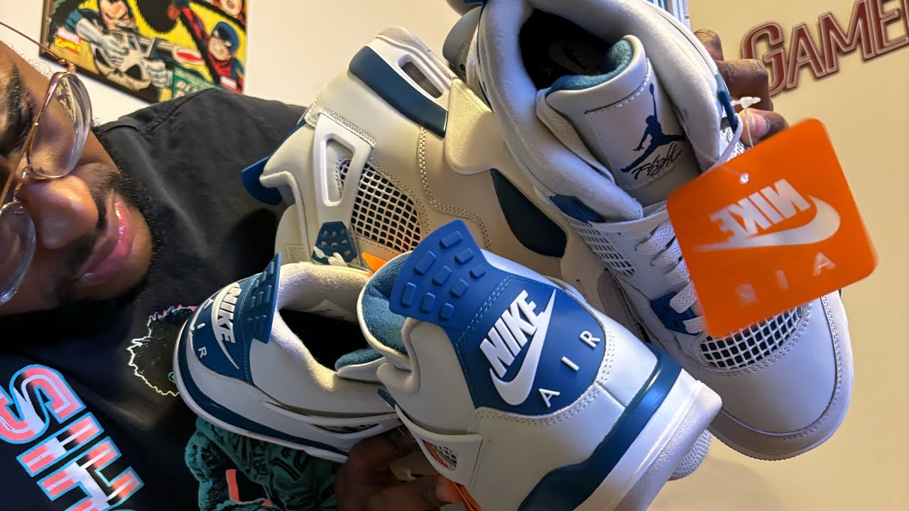 Air Jordan 4 “Military Blue” Full Size Run Review - YouTube