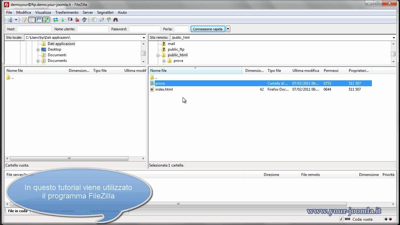 Assegnare permessi a file e cartelle con FileZilla - YouTube