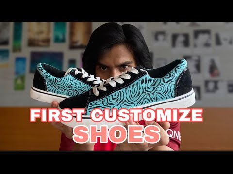 FIRST CUSTOMIZE SHOES 🎨👟 - YouTube