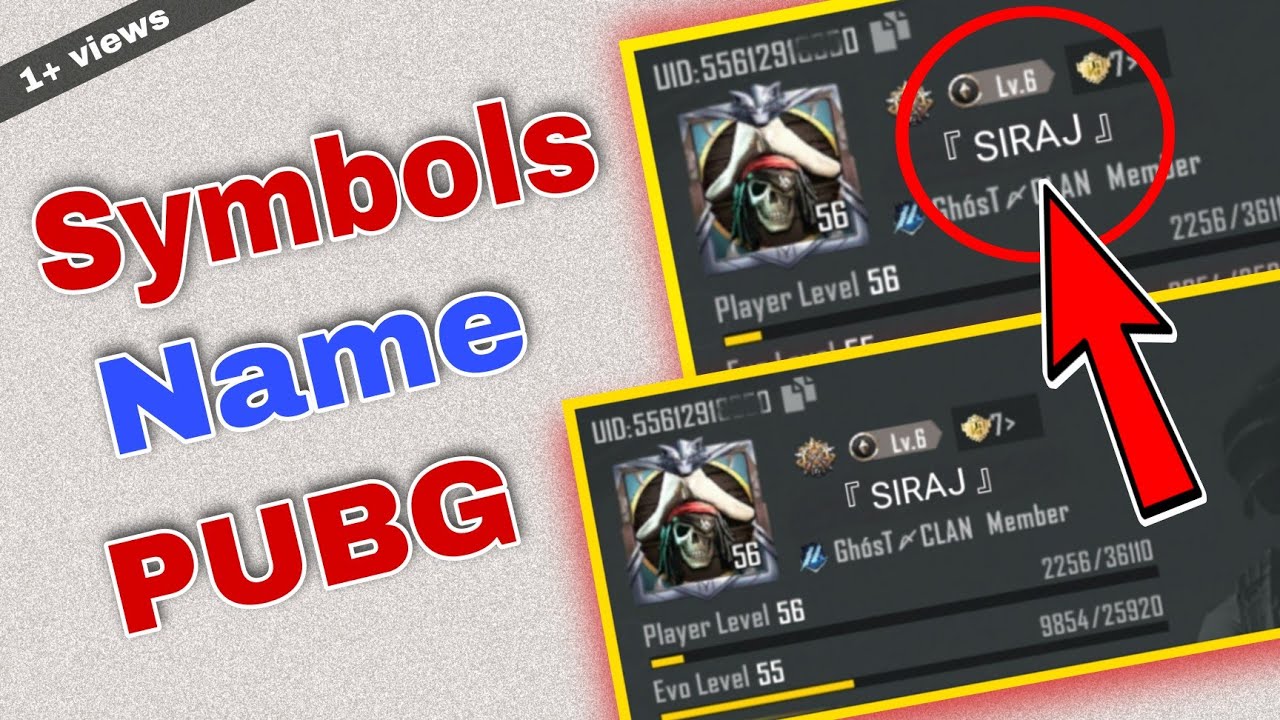 How to make symbols name in PUBG | PUBG me symbols name kaise likhe ...