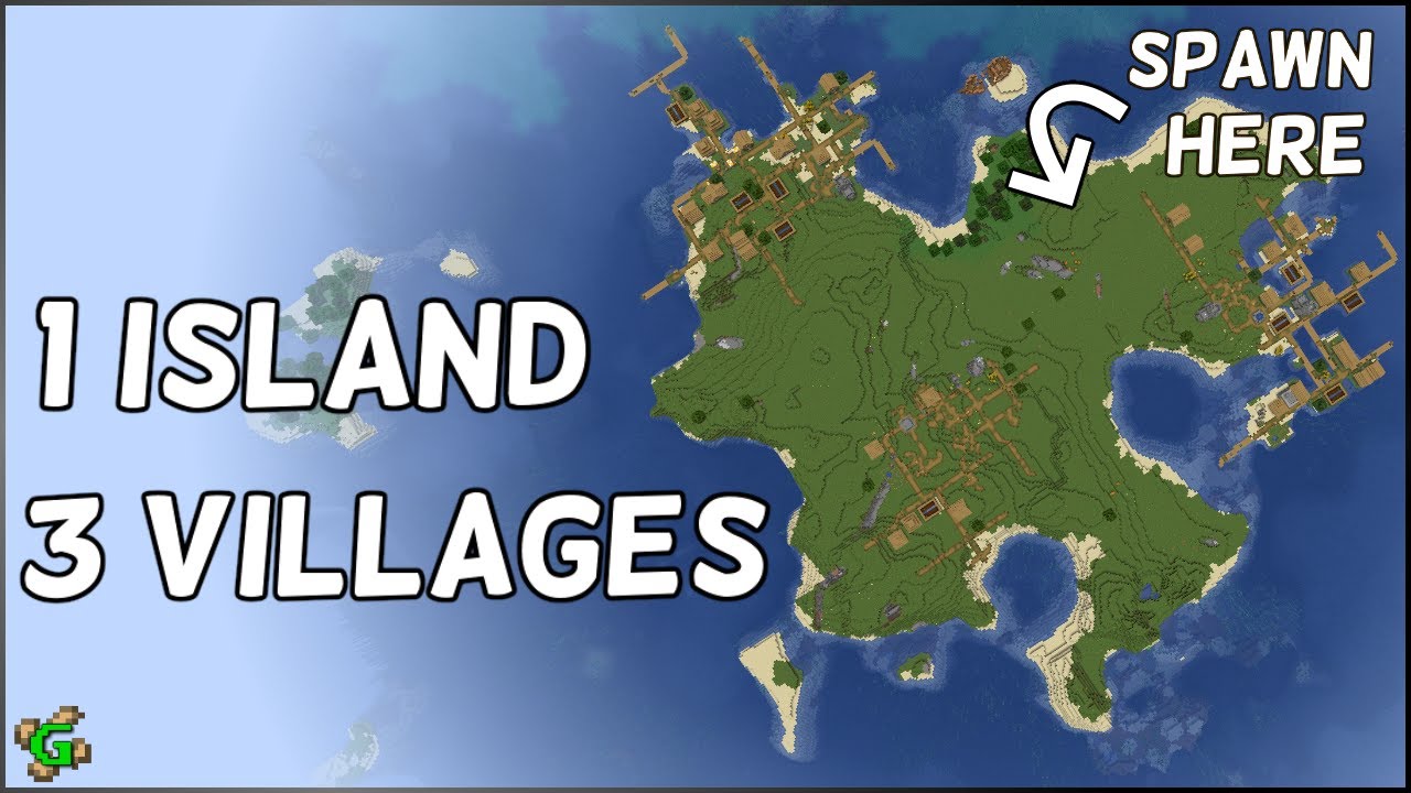 The 3 Village in 1 Island seed (at spawn!) - YouTube