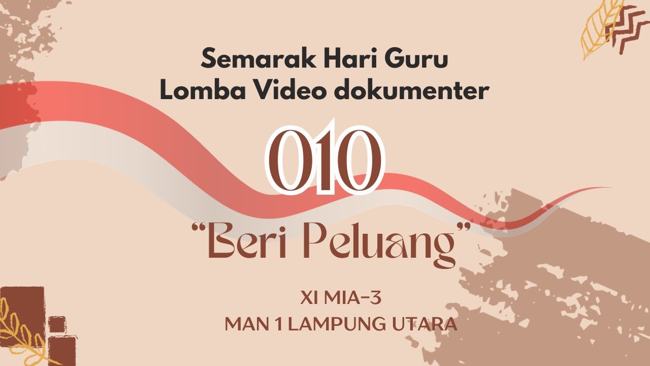 010 "BERI PELUANG" - XI MIA 3 | Lomba Video Dokumenter 2023 - YouTube