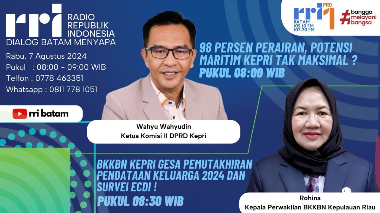 BATAM PAGI INI - DIALOG BATAM MENYAPA PRO 1 RRI BATAM - YouTube