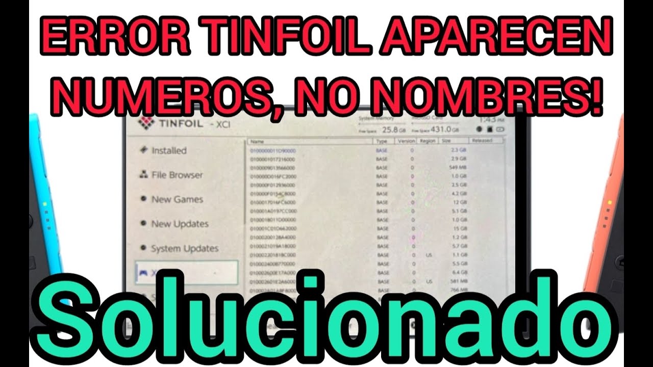 TINFOIL ERROR SOLO NUMEROS, NO NOMBRES !! #tinfoil #nintendoswitch # ...