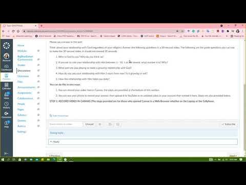 Recording A Reply Video in Canvas Discussion - YouTube