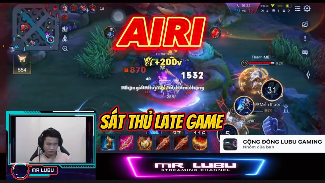 AIRI: SÁT THỦ LATE GAME. LUBU múa Airi 360km.h #Gaming #garena #lqmb # ...