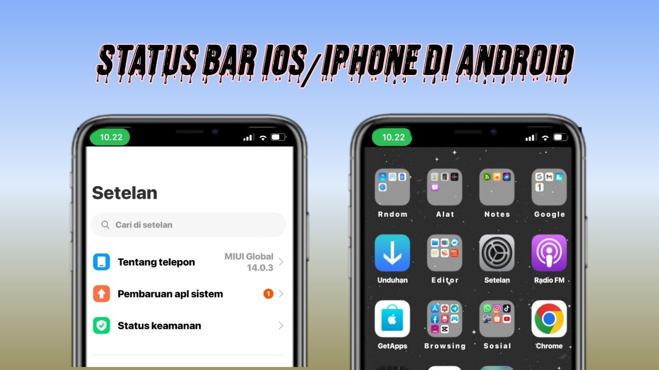 STATUS BAR IPHONE FOR ANDROID - YouTube