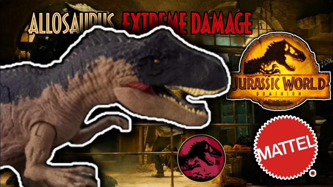 ALLOSAURUS ROARING EXTREME DAMAGE JURASSIC WORLD DOMINION MATTEL REVIEW ...