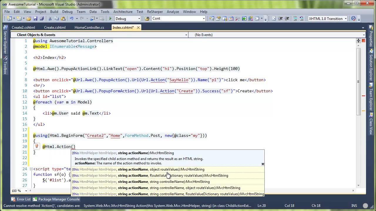 ASP.net MVC Awesome-popup, popup form, Ajax form - YouTube