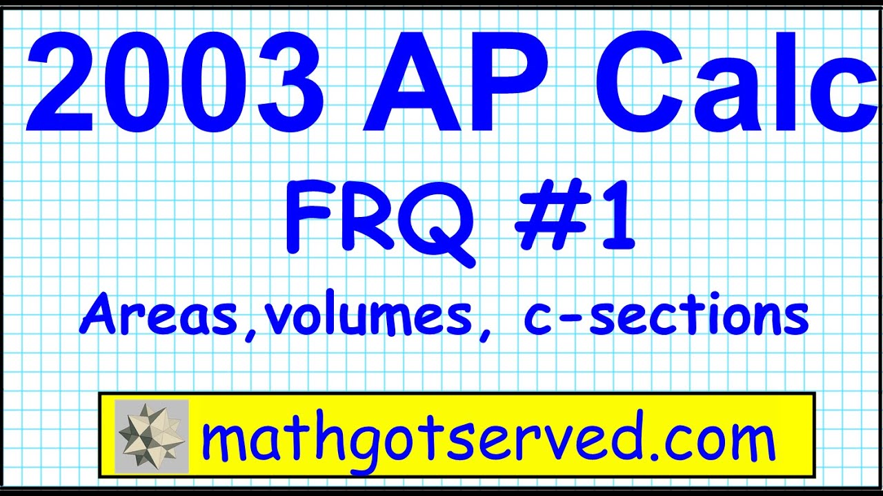 2003 AP Calculus AB/BC Areas and Volumes Question I FRQ Released - YouTube