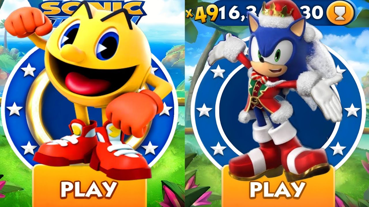 Sonic Dash - Pacman VS Snowdrift Sonic _ Movie Sonic vs All Bosses Zazz ...