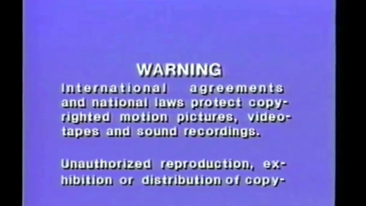 FBI Warning (WB Version) 1985-1995/Warning Screen (OIPC) (WHV Version ...