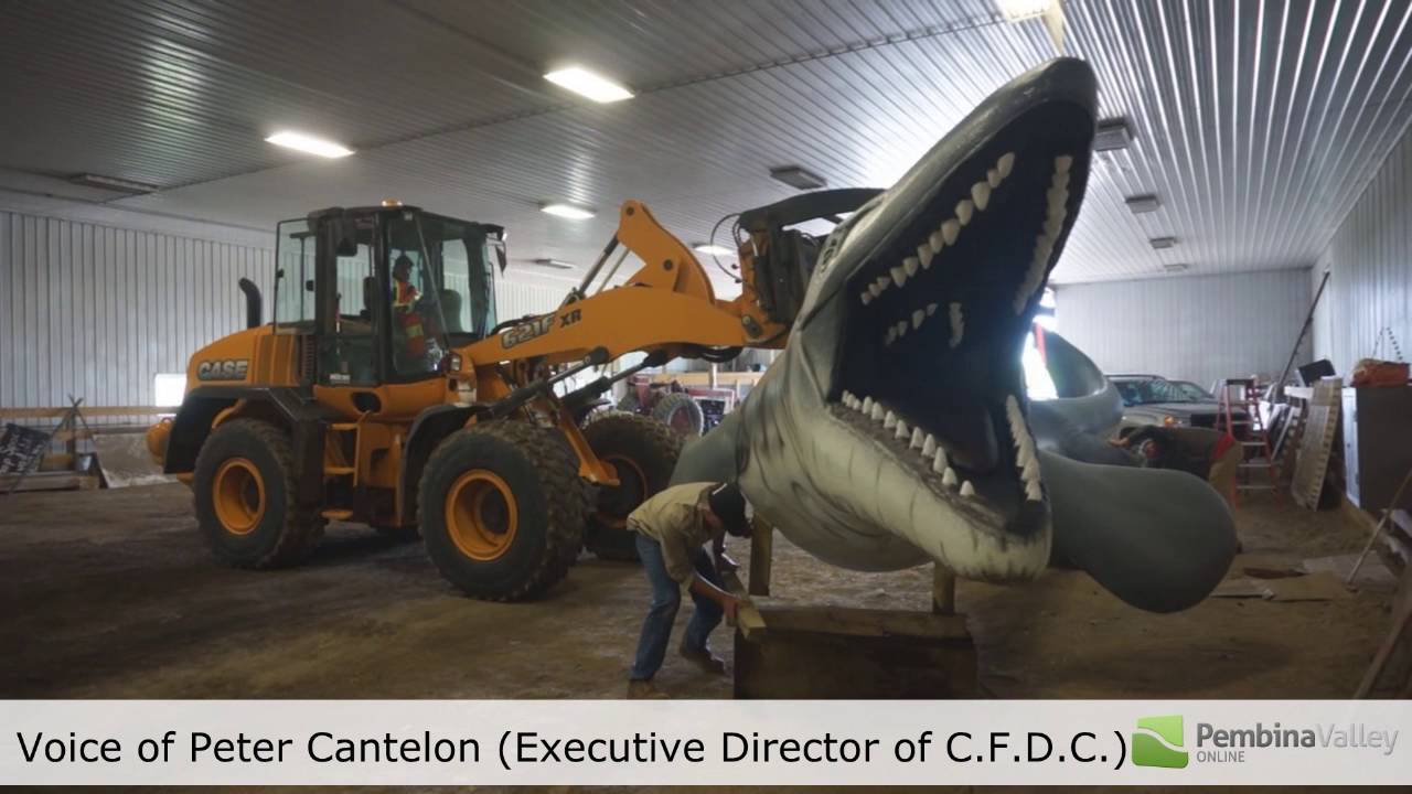 Mosasaur "Bruce" Comes to Morden In the Flesh. - YouTube