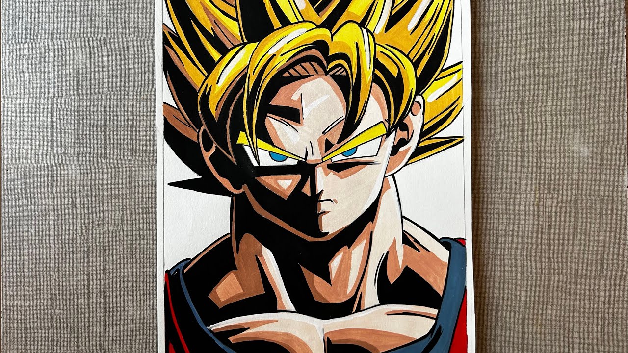 Goku drawing | watercolour painting | full drawing | #drawing #goku # ...