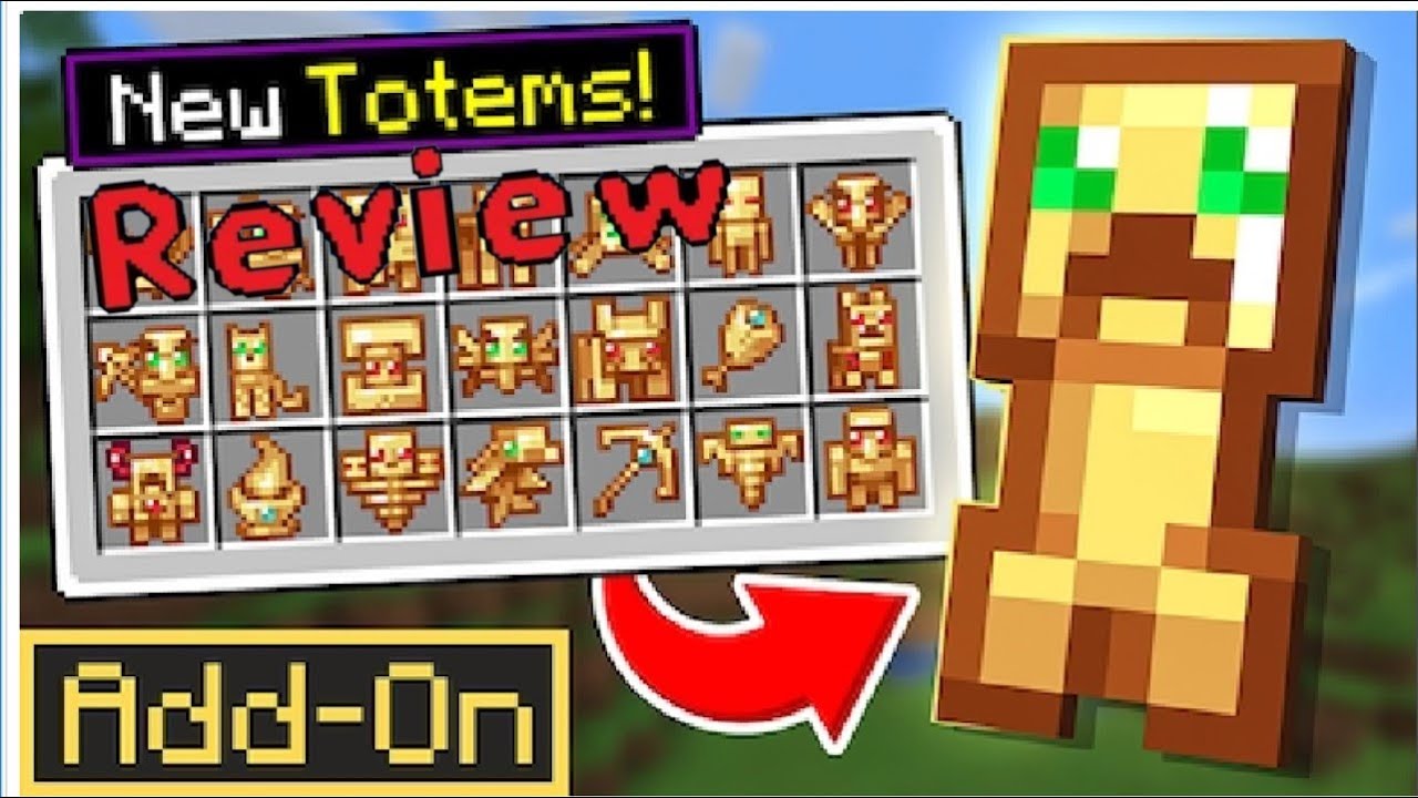 Minecraft Bedrock addon mod review Totems - YouTube