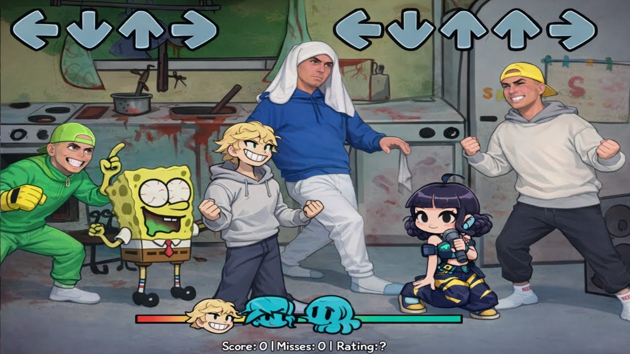 FNF 67 Meme Song Vs Spongebob, Smurfcat, Kou In Real Life - YouTube