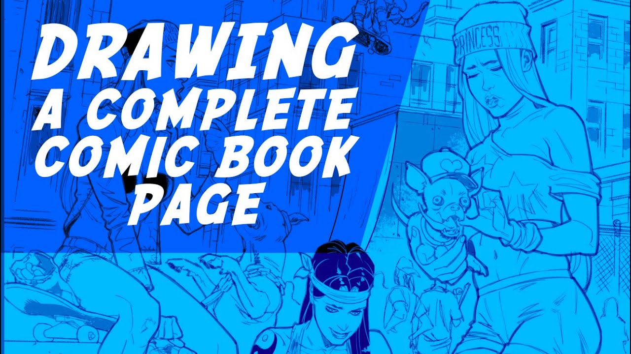 Drawing a complete comic book page - YouTube