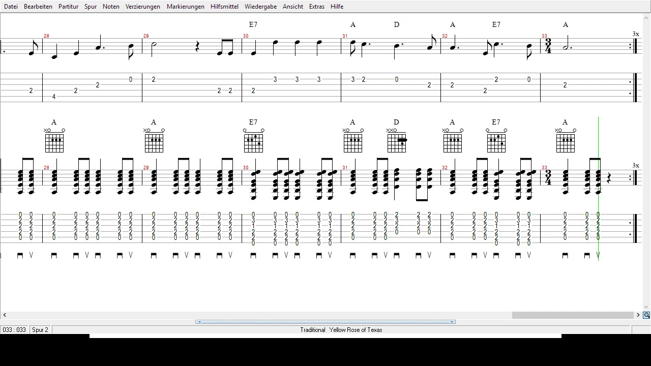 Traditional - Yellow Rose of Texas - Tabs - YouTube