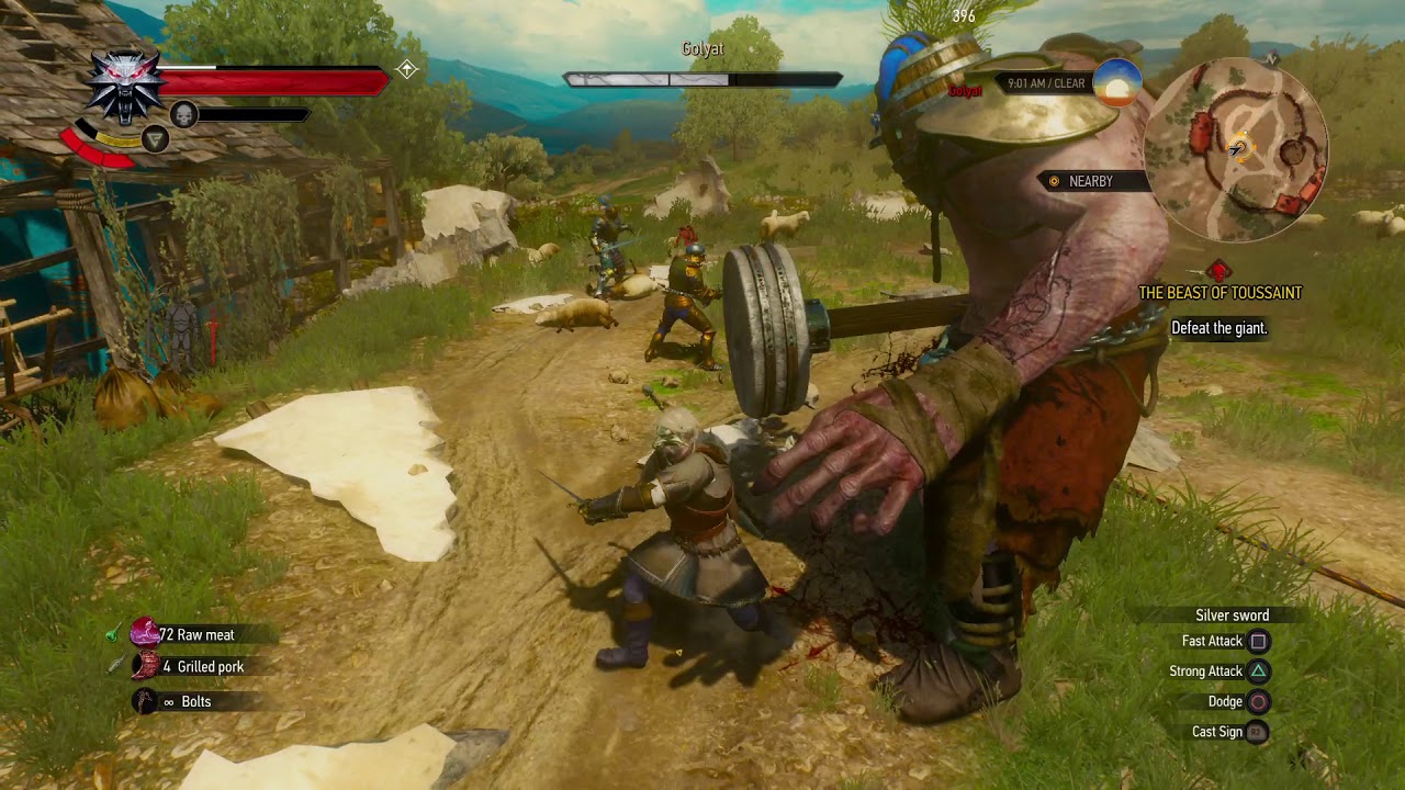 The Witcher 3: Wild Hunt Killing Golyat at lvl 18. - YouTube