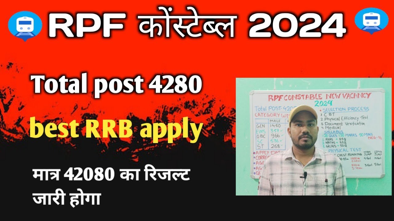 RPF NEW VACANCY 2024 | RAILWAY RPF CONSTABLE TOTAL POST 4208 | HEIGHT ...